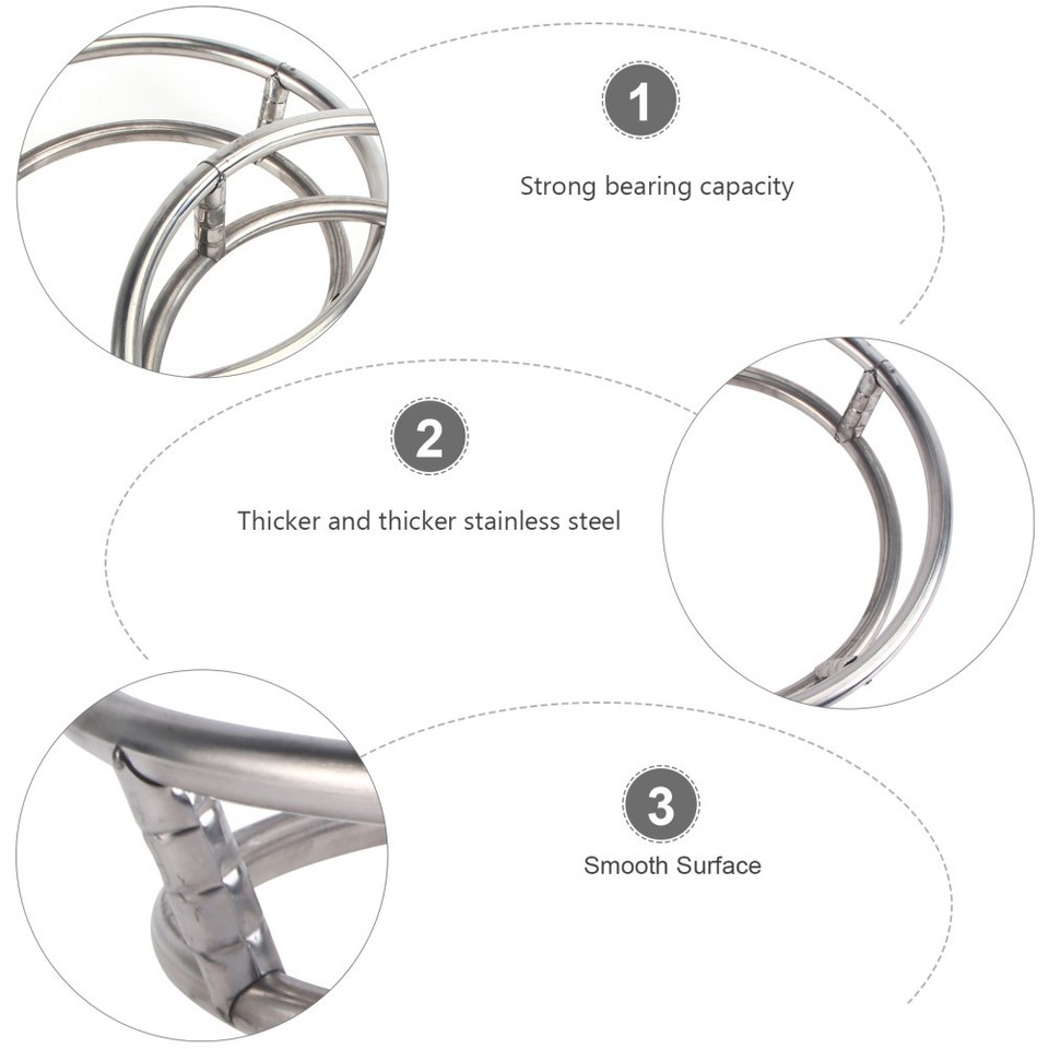 2Pcs Stainless Pot Racks Steaming Stand Frying Pan Rack Kitchen Gadget ...