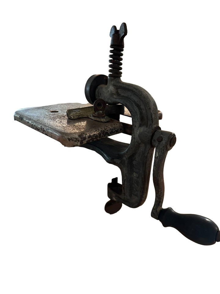 Rare Vintage Ideal Cast Iron Hand Crank Pinking Machine Fabric Cutter ...