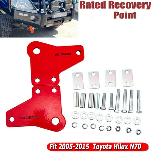 Pair Red Rated Recovery Point Fit 2005-2015 Toyota Hilux N70 3250KG 4WD ...