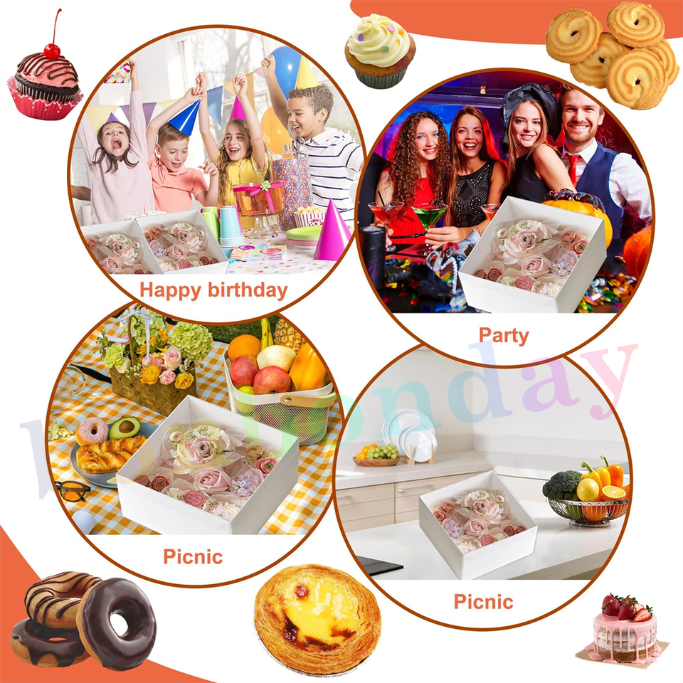20Pack Clear Lid Bento Cake & Cupcake Boxes Windowed Cupcake Boxes ...
