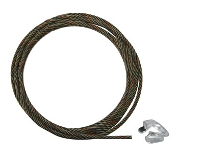 7/16" x 150' Fiber Core Wire Rope Winch Line Plain Cable with ...