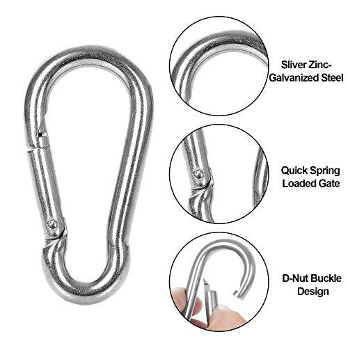 60 Pack M8 x 3-1/8inch Spring Snap Hooks Heavy Duty Carabiner Clips ...