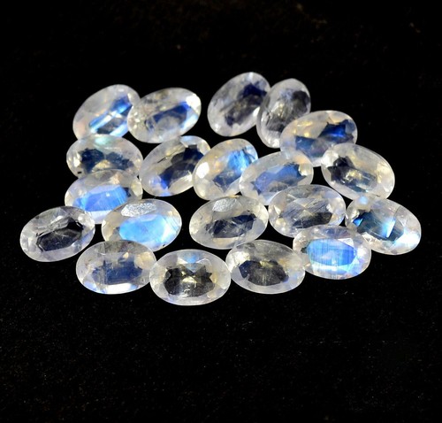 6x4 mm Natural Rainbow Moonstones Oval Cut Lot 10 Pcs Unheated Loose ...