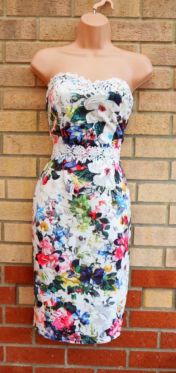 PAPER DOLLS WHITE FLORAL BANDEAU LACE TRIM PENCIL PAR… - Gem