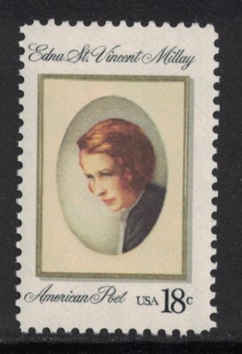 Scott 1926- Edna St. Vincent Millay, Poet- 18c 1981- MNH- unused mint ...