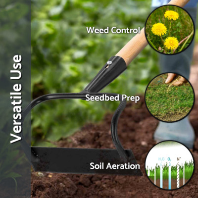 Hoe Swan Neck Cultivator Heavy-Duty Solid Steel Soil Digging Gardening ...
