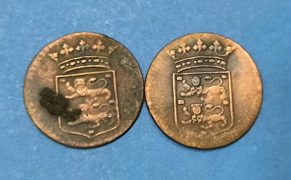 1750 & 1751 Dutch Netherlands Voc West Frisia New York Penny Duit Coin ...