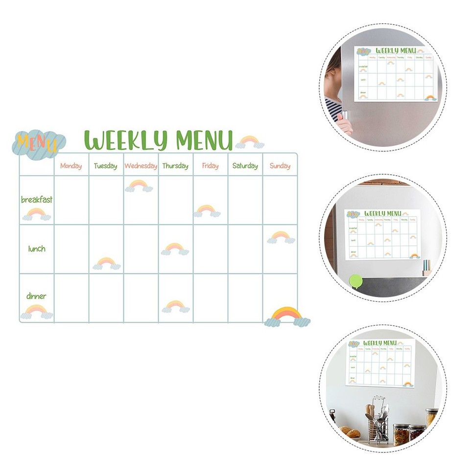 Whiteboard Meal Sticker Planner for Fridge Food Menu Kitchen Weekly ...