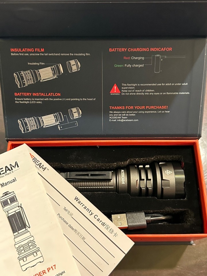 BRAND NEW, NEVER USED ACE BEAM DEFENDER P17 RECHARGEABLE TACTICAL ...