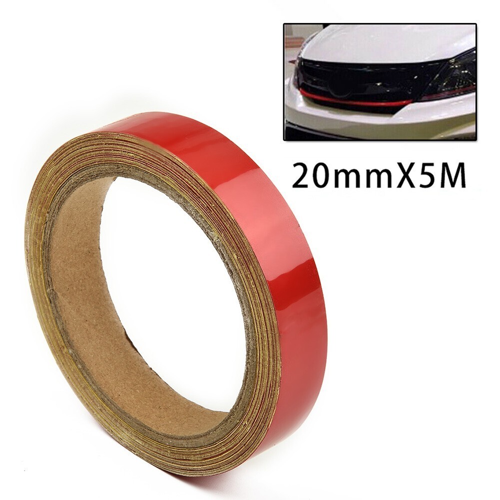 PVC Waterproof Car Sticker Red Lining Reflective Film Decal Strip 20mm ...