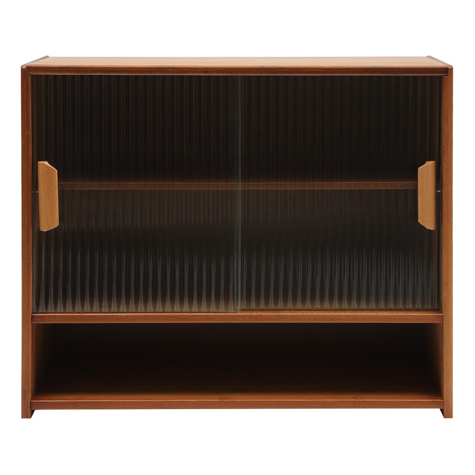 Kitchen Pantry Sideboard Bamboo Small Storage Cabinet Sliding Door ...