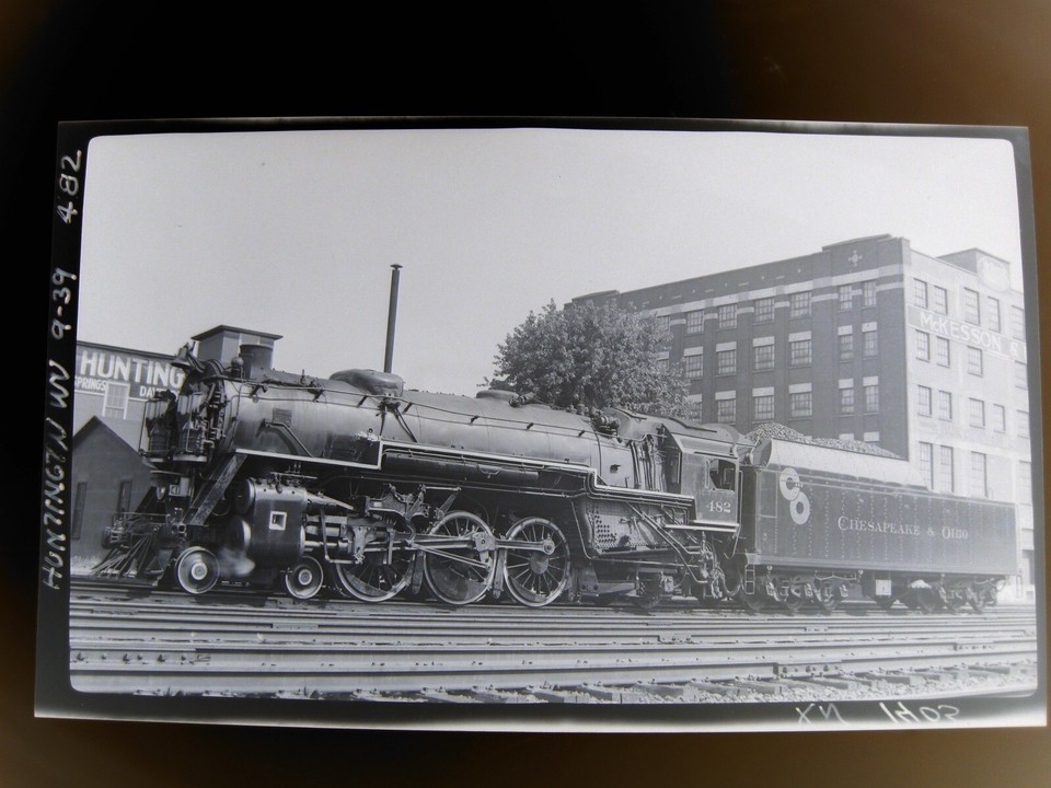 CHESAPEAKE & OHIO RAILROAD STEAM ENGINE 482 ORIGINAL 1939 NEGATIVE | eBay