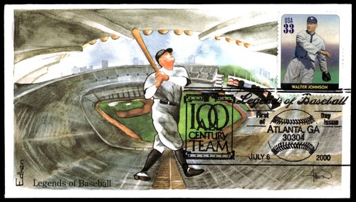 2000 Legends of Baseball Walter Johnson FDC Edken Cachet | eBay