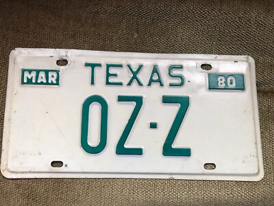 1980 Texas License Plate OZ Z | eBay