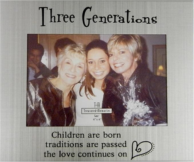 GANTZ THREE GENERATIONS PICTURE FRAME Silver Tone 4X6" Photos Family ...