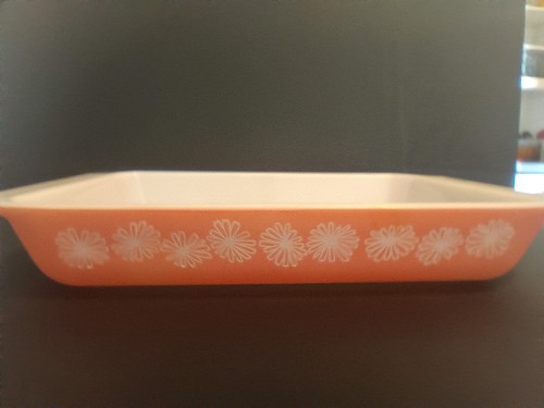 PYREX Vintage Pink Daisy Casserole Dish Space Saver 1-1/4 Qt 548-B | eBay