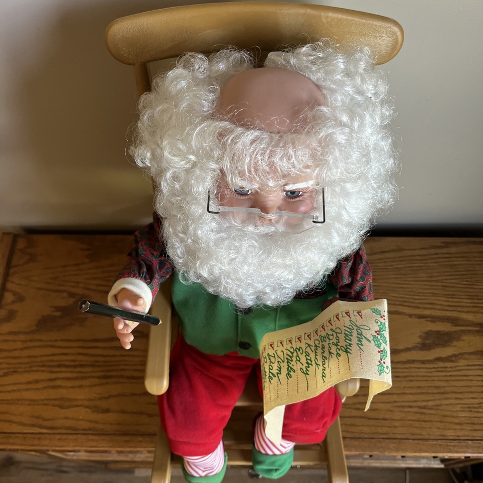 VTG Christmas Santas Best Animated Santa Claus Holiday Rocking Chair ...
