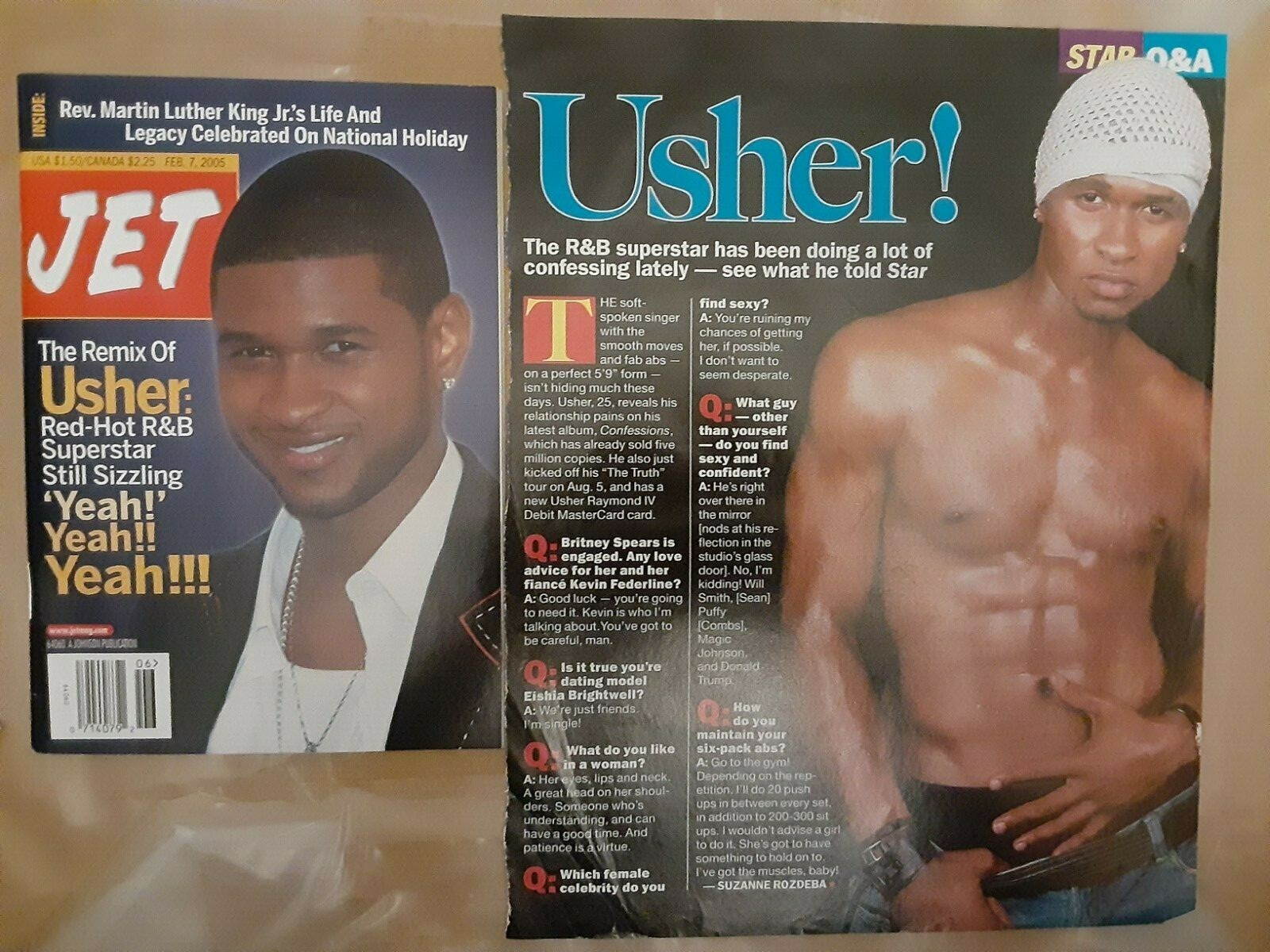 ORIGINAL "USHER" MEMORABILIA LOT OF JET & 25 HOURS MAGAZINES PLUS ...