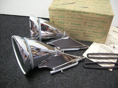 BLUE CONVEX CHROME TALBOT 333 MIRRORS PORSCHE 911 MB AUDI BMW VW JAGUAR ...
