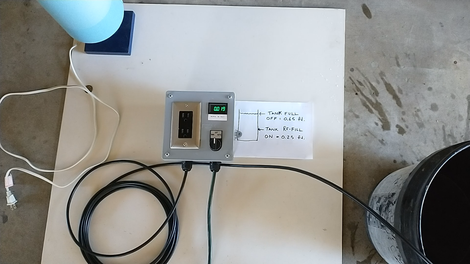 Tank Level Pump Control 110 VAC, Digital Display, Submersible Sensor ...