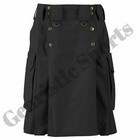 Scottish Black 511 Tactical Kilt Fashion Utility Kilts For Men Size ...