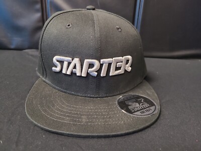 Starter - NWT Embroidered 100% Wool Cap Black Sz SMALL / MEDIUM | eBay