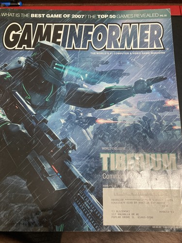 Game Informer Magazine January 2008 Issue 177 Tiberium Cover With Label ...