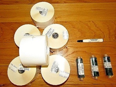 5 ROLLS !! Thermal Paper & Resin Ribbon For Zebra TLP 2844-Z Label ...