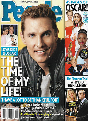 People Magazine March 17 2014 Matthew McConaughey Oscar Pistorius The ...