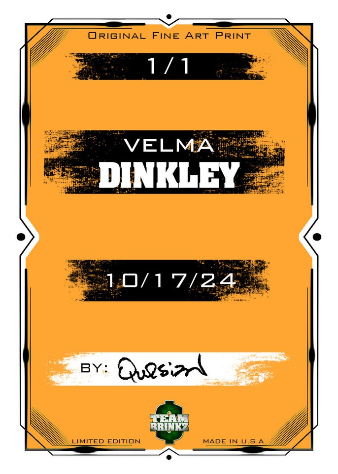 Velma Anime Cartoon Sexy Pose 1/1 Fine Art Print Card By:Q Shirt Pose 2 ...