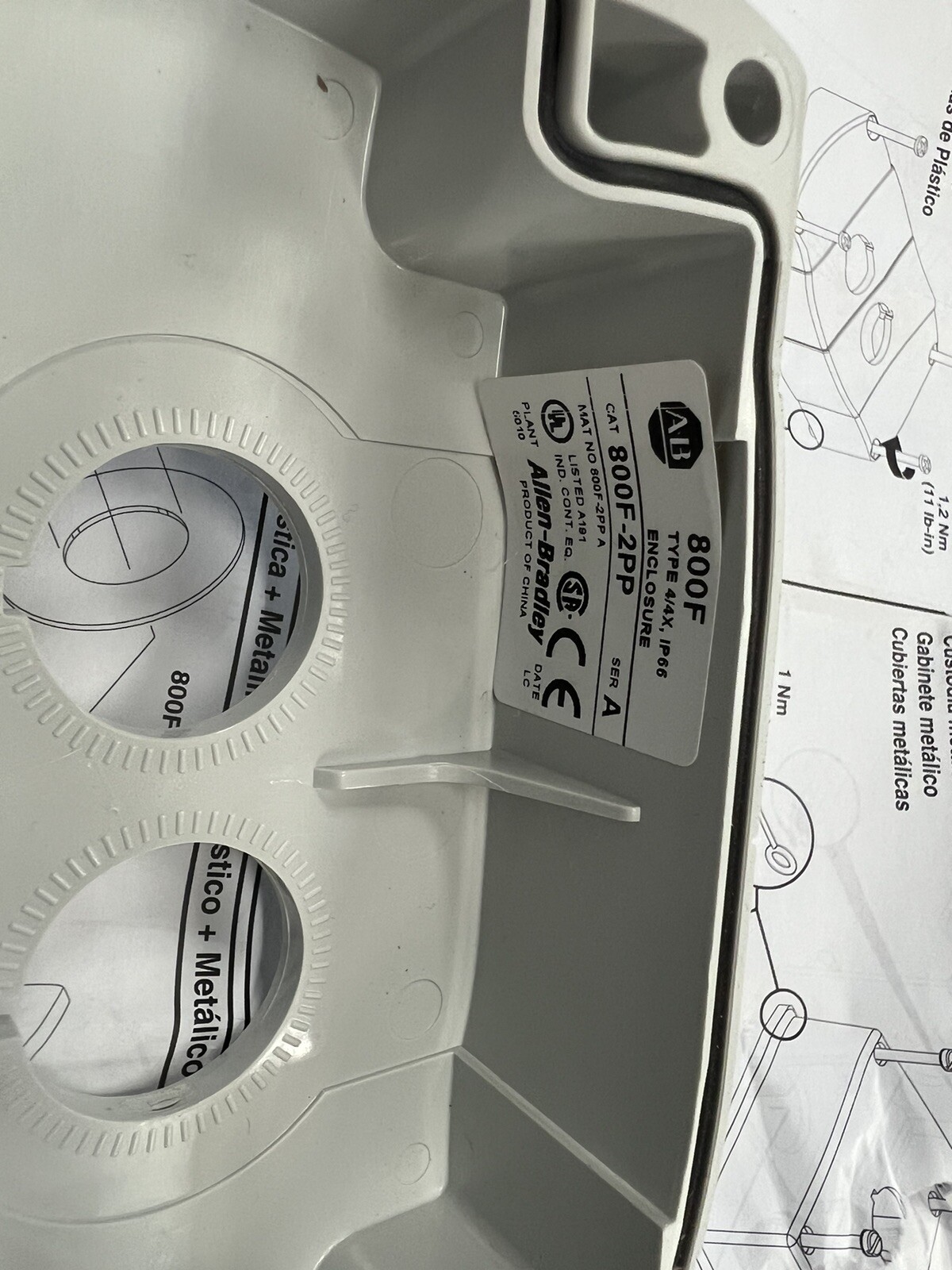 Allen Bradley 800f-2pp Plastic Enclosure Type 4.4x Ip66 for sale online ...