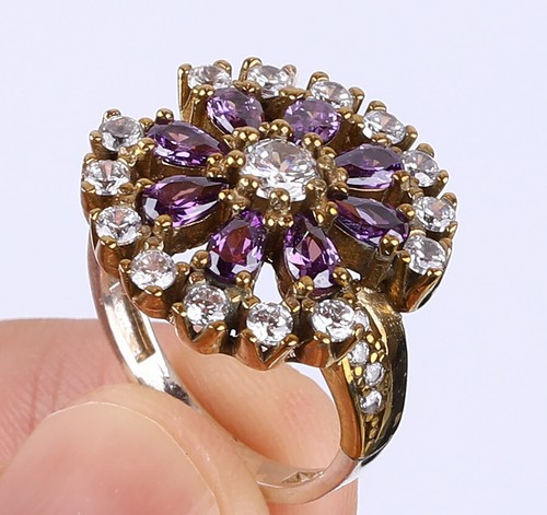 TURKISH SIMULATED AMETHYST .925 SILVER & BRONZE RING SIZE 8 #47617 | eBay
