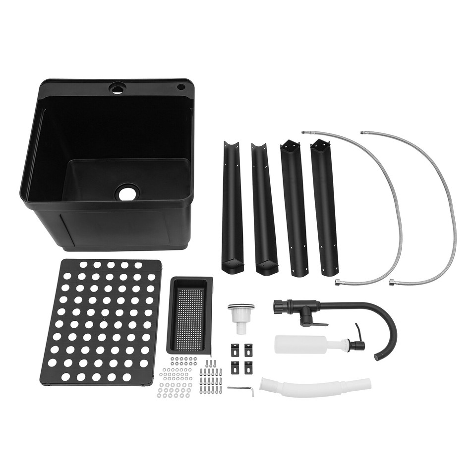 Modern Utility Sink Garage Bathroom Laundry Sink W/ Soap Box+Storage ...
