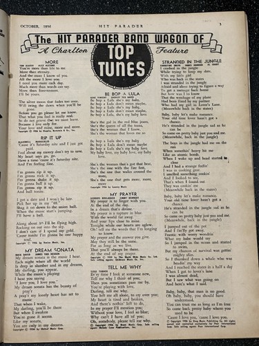 VTG Hit Parader Magazines Lot 2 Oct 1956 Pat Boone Nov 1953 Eddie ...