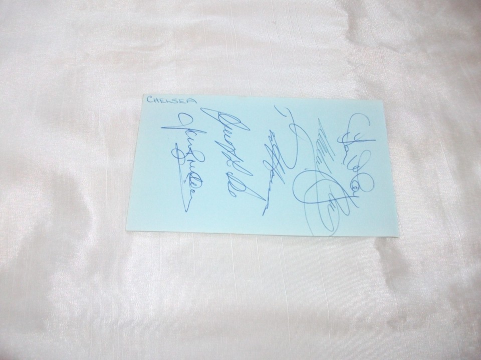 3 SIGNED AUTOGRAPH BOOK PAGES BY 14 CHELSEA FC & 3 MORTON FOOTBALLERS ...