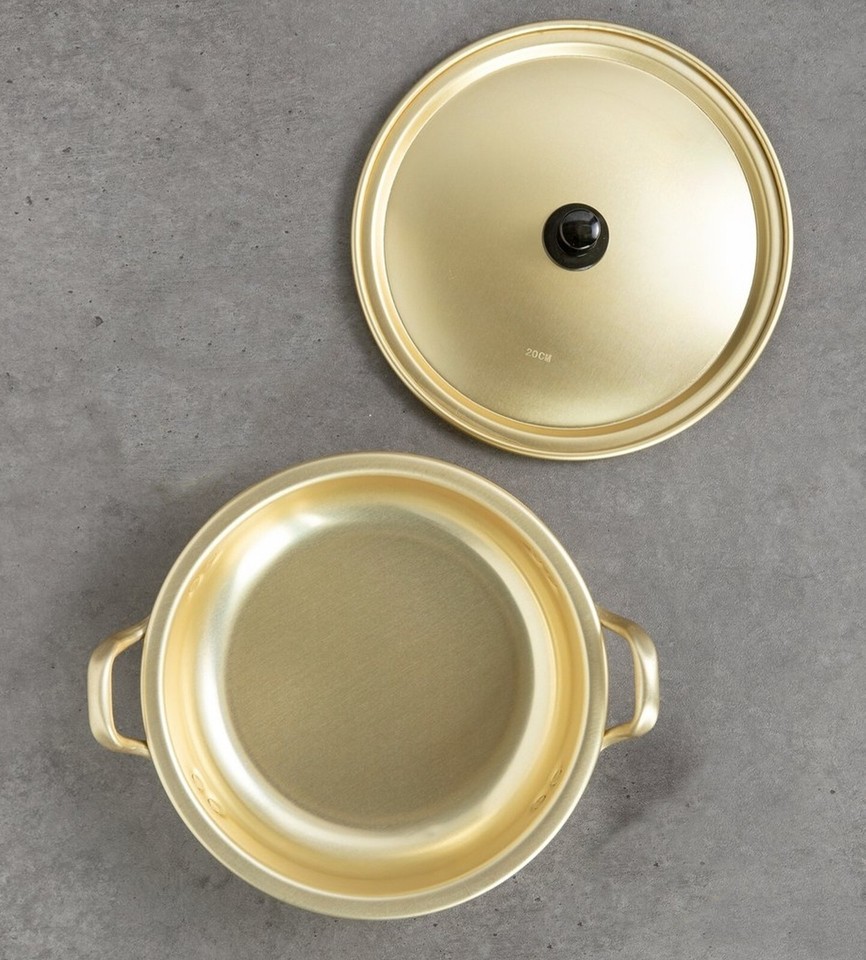 Korean Popular Noodle Ramen Ramyun Jeongol Pot with Lid Flat Type 20cm ...