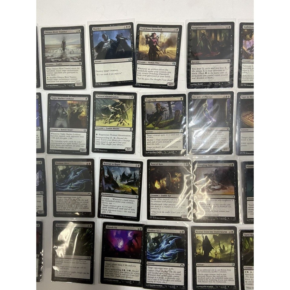 MTG 32 Black Card Mixed Lot Magic The Gathering Black Mana ...