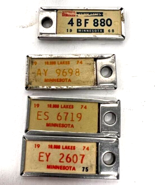 4 Vintage Key Chain Minnesota Mini License Plate Fobs - 1968 & 1974 | eBay