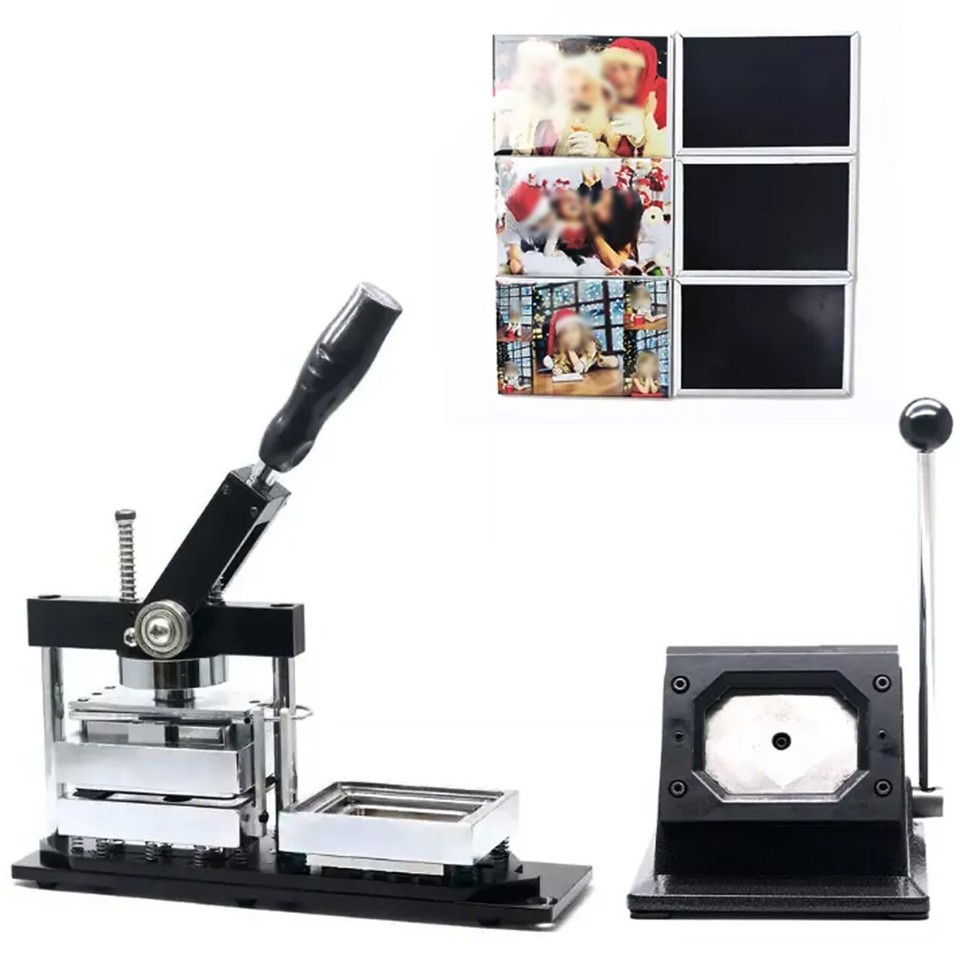80*53mm Fridge Magnet Badge Making Machine Rectangle Button Maker Kit W/Cutter | eBay