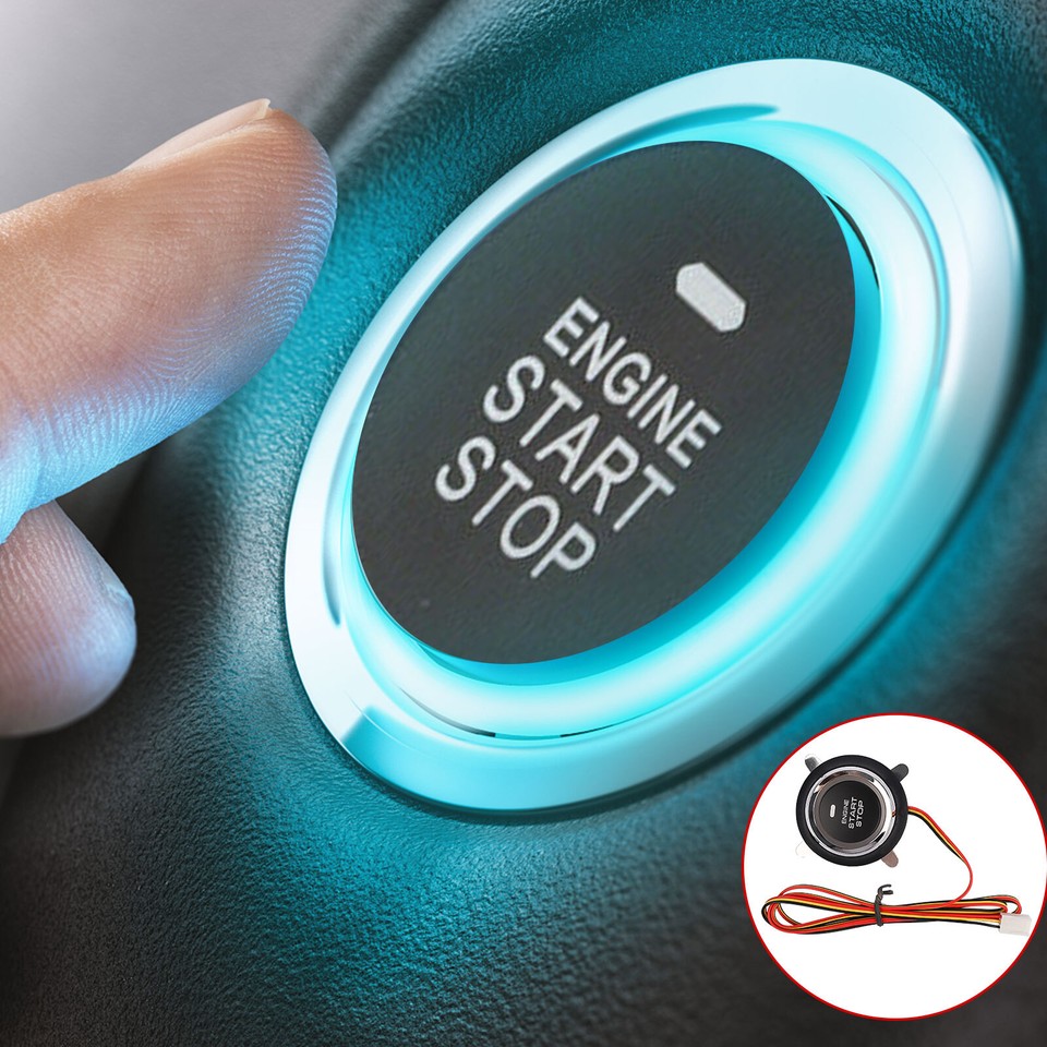 Car Keyless Entry Engine Start Alarm System Push Button Remote Starter ...