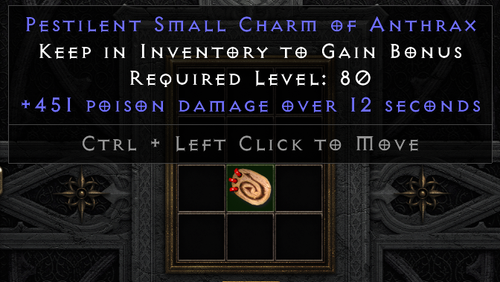 451 Poison Damage Small Charm 313 PDSC- Diablo 2 D2R Ladder/Non-Ladder ...