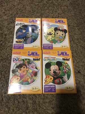 Fisher Price iXL Learning Software Games Lot Of 4 Batman Mickey Ni Hao ...