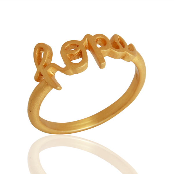 Cursive Hope Word Ring Engraved Word Ring Customize Ring Custom ...