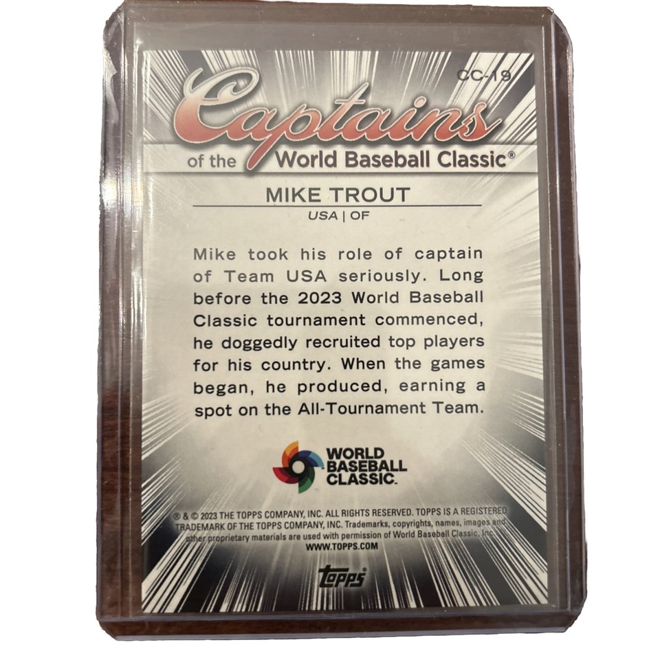 MIKE TROUT 2023 Topps World Baseball Classic WBC Captains USA #CC-19 | eBay