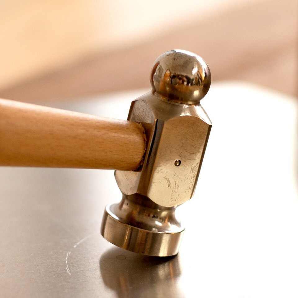 ToolTreaux Ball-Peen Chasing Hammer with Wooden Handle Dual Flat and ...