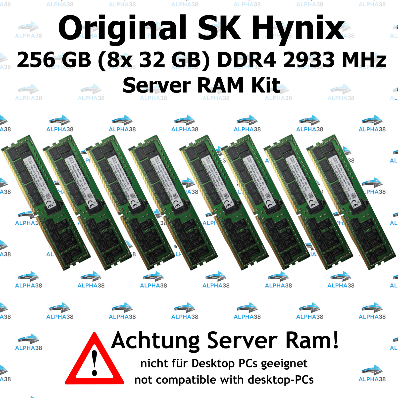 256 GB (8x 32 GB) RDIMM ECC DDR4-2933 Supermicro X10DRT-B+ X10DRU-i+ ...