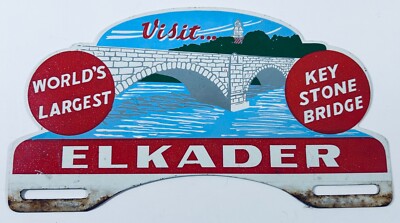 Vtg Elkader Iowa IA Worlds Largest Key Stone Bridge License Plate ...