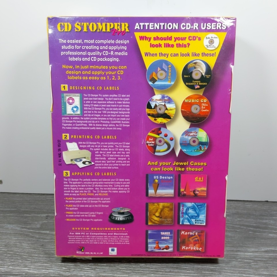 CD Stomper Pro Label Design Applicator System Kit PC Mac Software ...