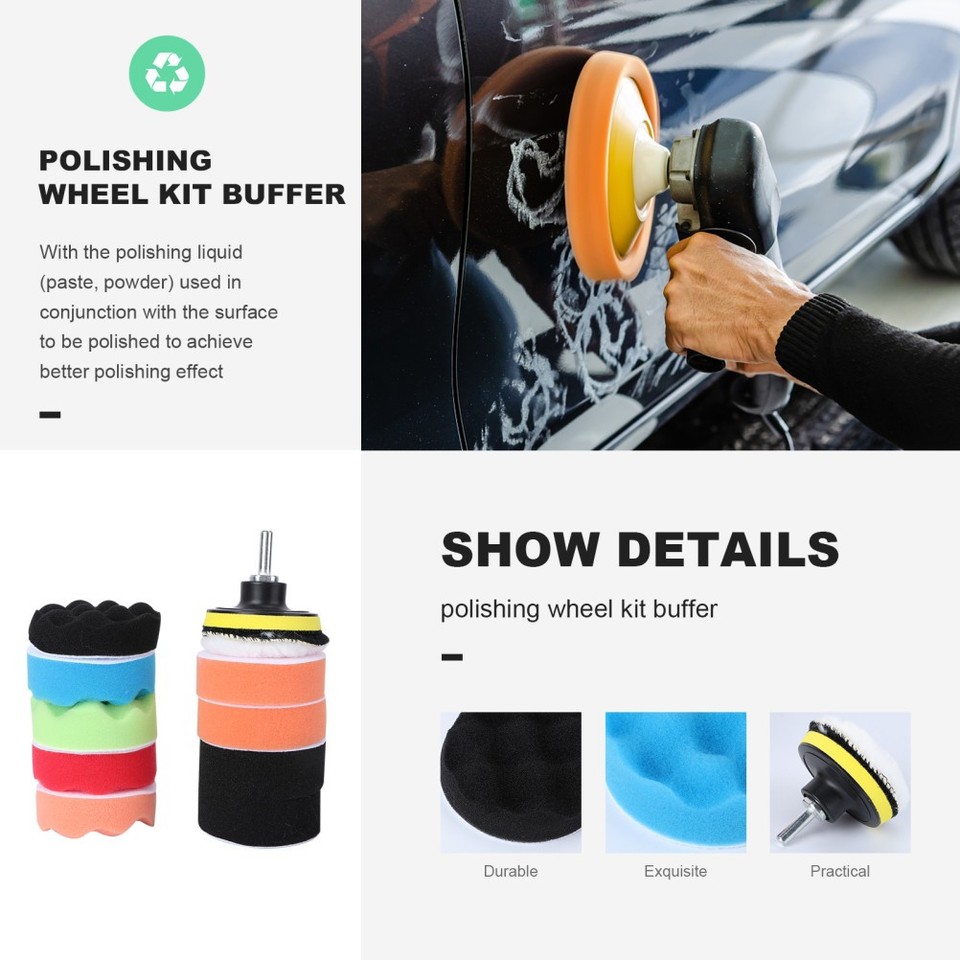 12 Pcs 3 Inch Polishing Buffing Pads Woolen Sponge Car Polishing Pads ...