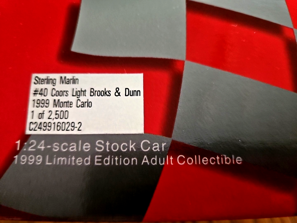 #40 Sterling Marlin Coors Light/ Brooks & Dunn 1/24 - 1999 NASCAR BANK ...
